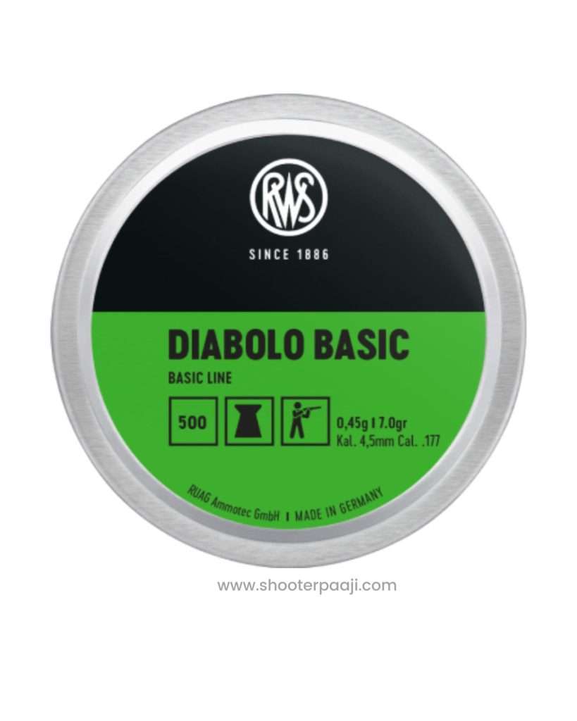 RWS Diabolo Basic 4.5MM (.177 Cal) – 500 Pellets | Shooter Paaji